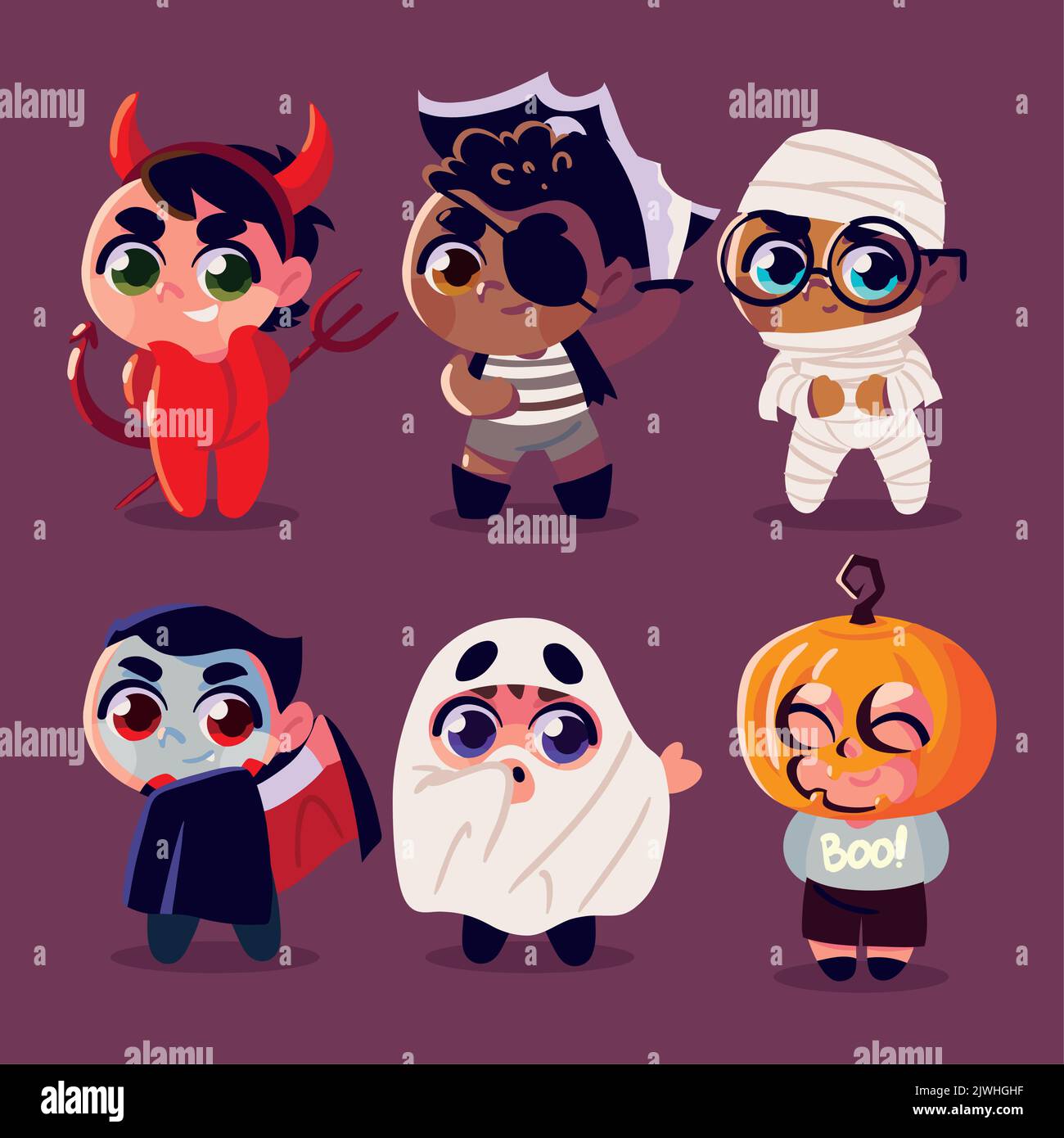set of kids in costumes Stock Vector Image & Art - Alamy