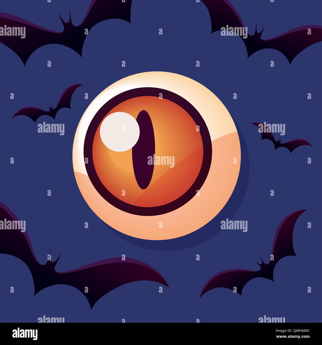 halloween eyeball and bats Stock Vector Image & Art - Alamy