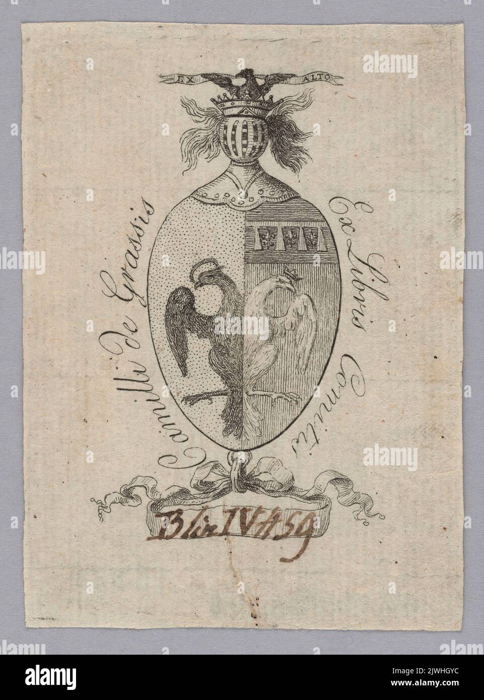 Bookplate of Count Camillo de Grassis. unknown, graphic artist Stock ...