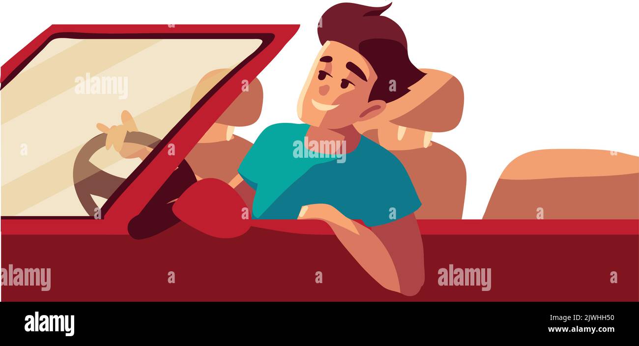 driver guy in convertible car Stock Vector Image & Art - Alamy