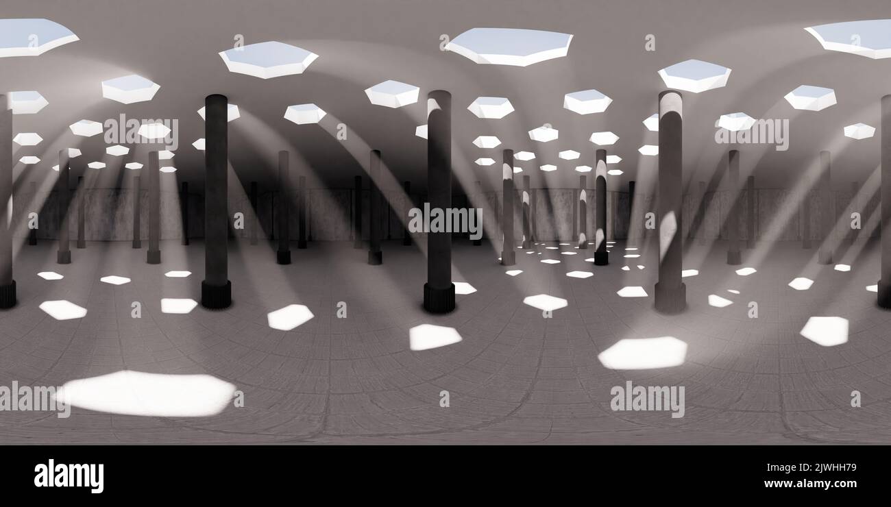 8K HDRI map, spherical environment panorama background with light beams ...