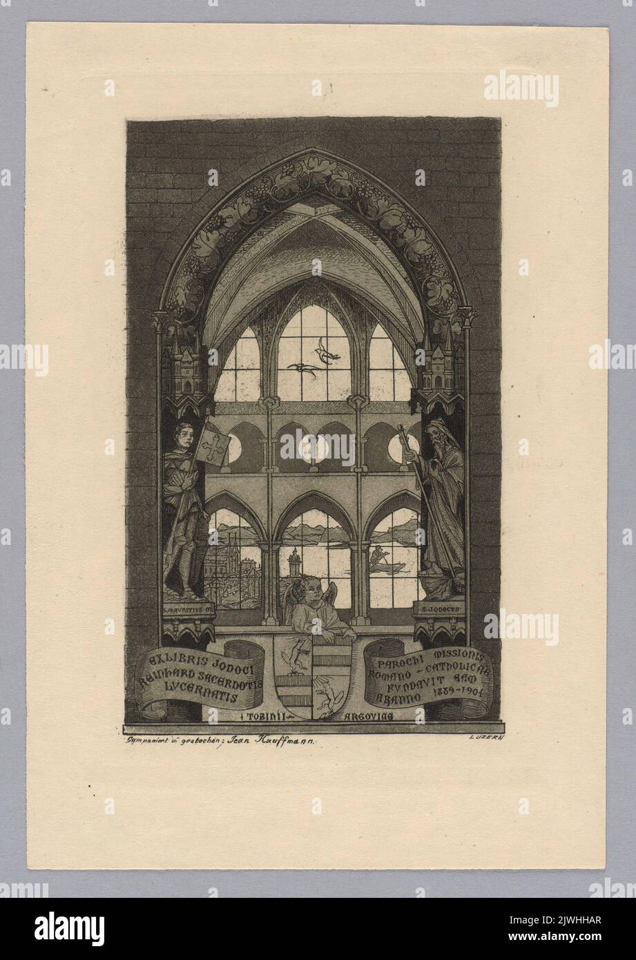 Bookplate of Jodoci Reinhard Sacerdotis Lucernatis. Kauffmann, Jean ...