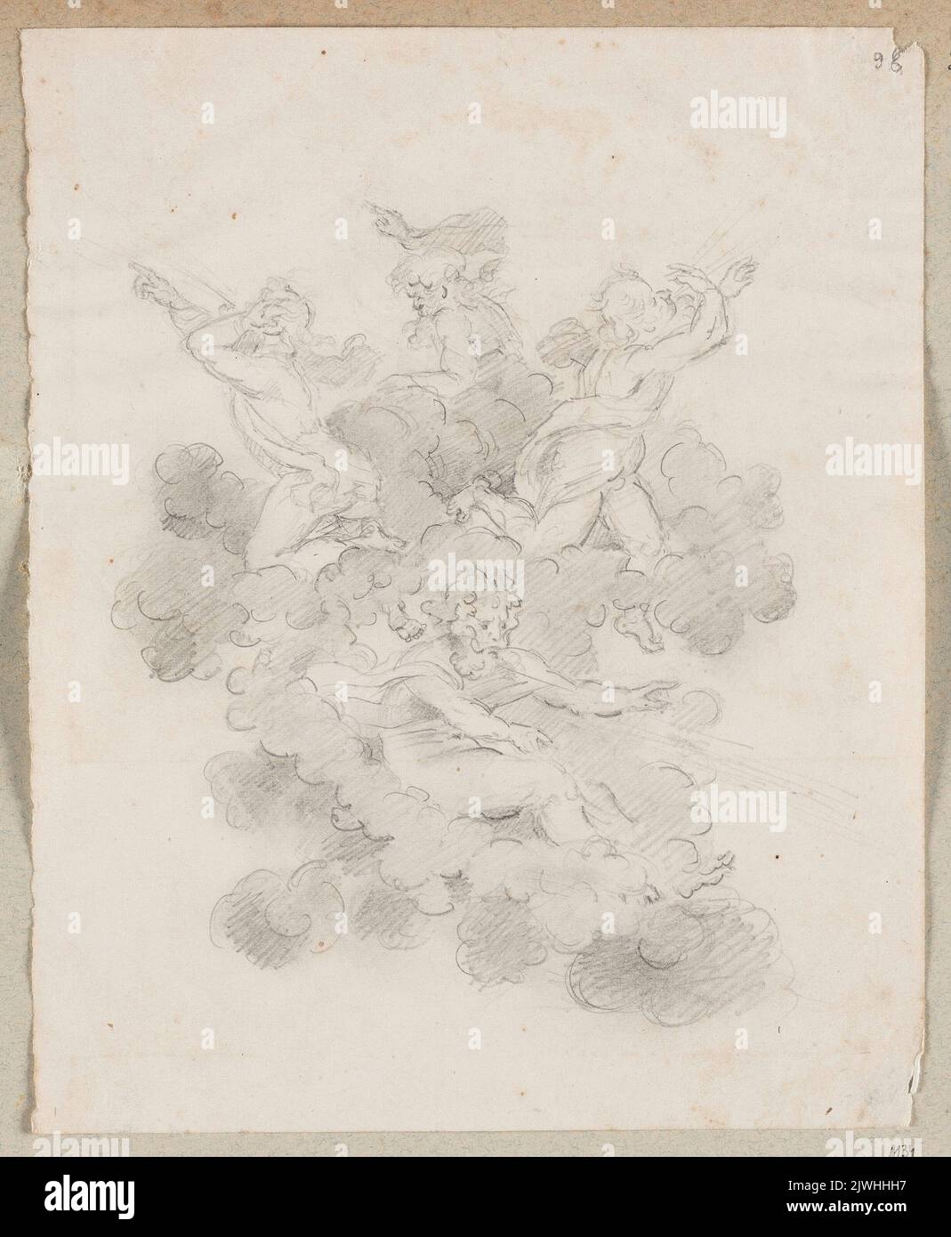 Study of a group of figures (personification of wind?). Czachórski ...