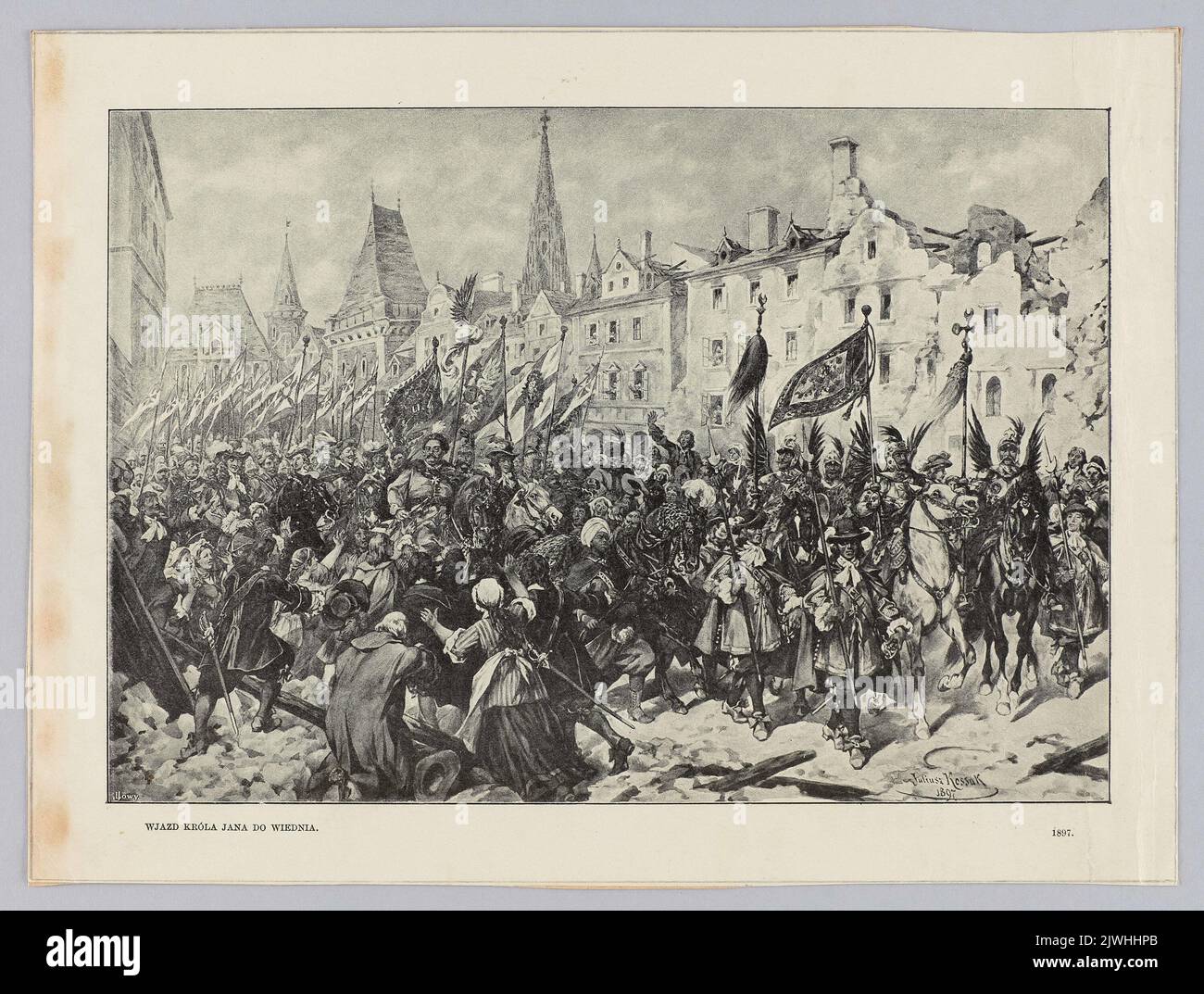 Reproduction of a painting: Juliusz Kossak (1824-1899), King John ...