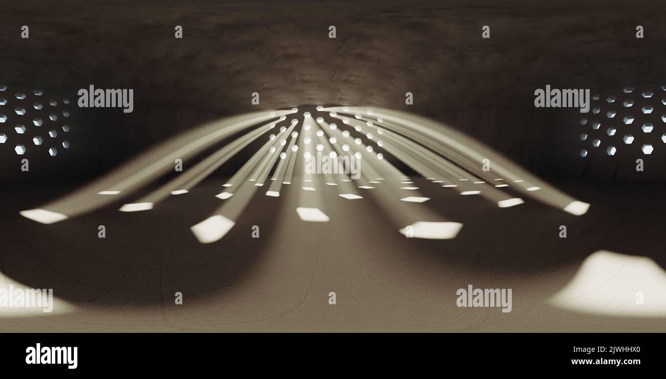 HDRI map, spherical environment panorama background with light beams ...