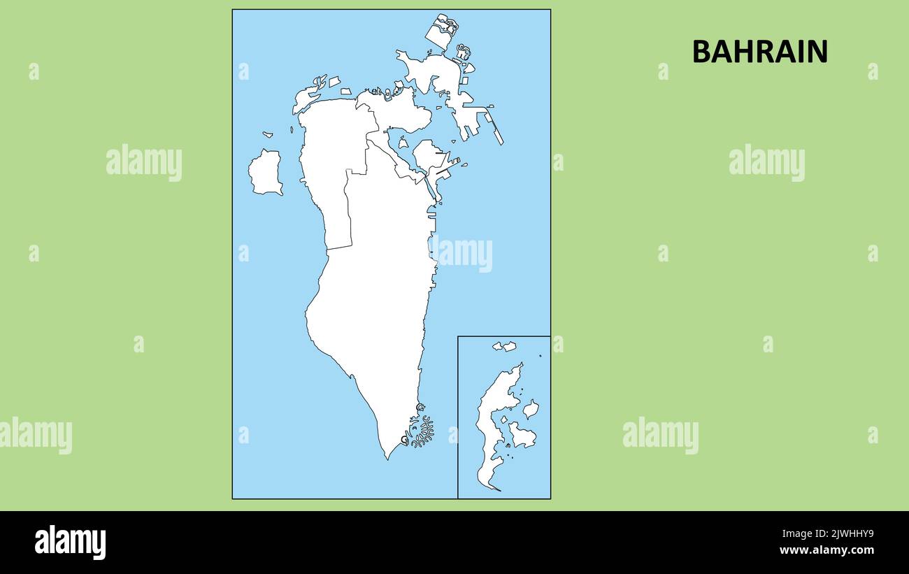 Bahrain Map. State and district map of Bahrain. Political map of ...
