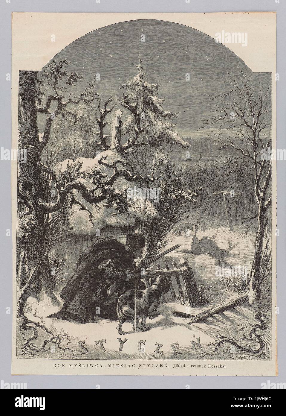 Reproduction of drawing: Juliusz Kossak (1824-1899), January; from ...