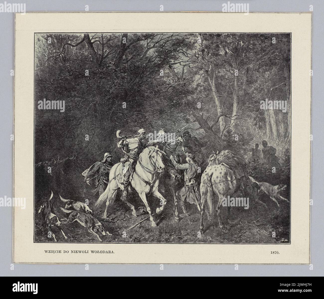 Reproduction of a painting: Juliusz Kossak (1824-1899), Volodar taken ...