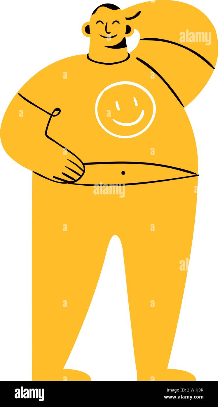 fat young man smiling Stock Vector Image & Art - Alamy