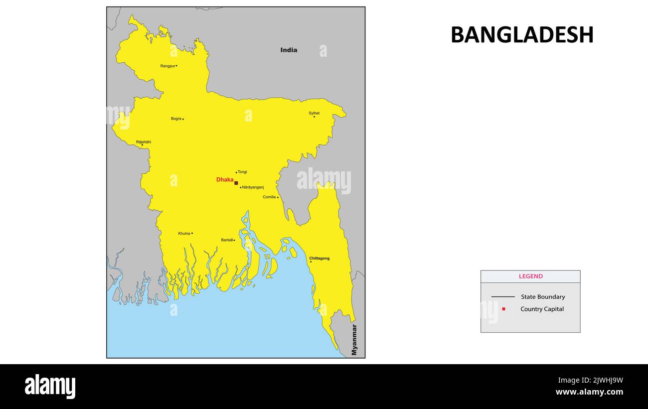 Bangladesh Map. Major city map of Bangladesh. Political map of ...