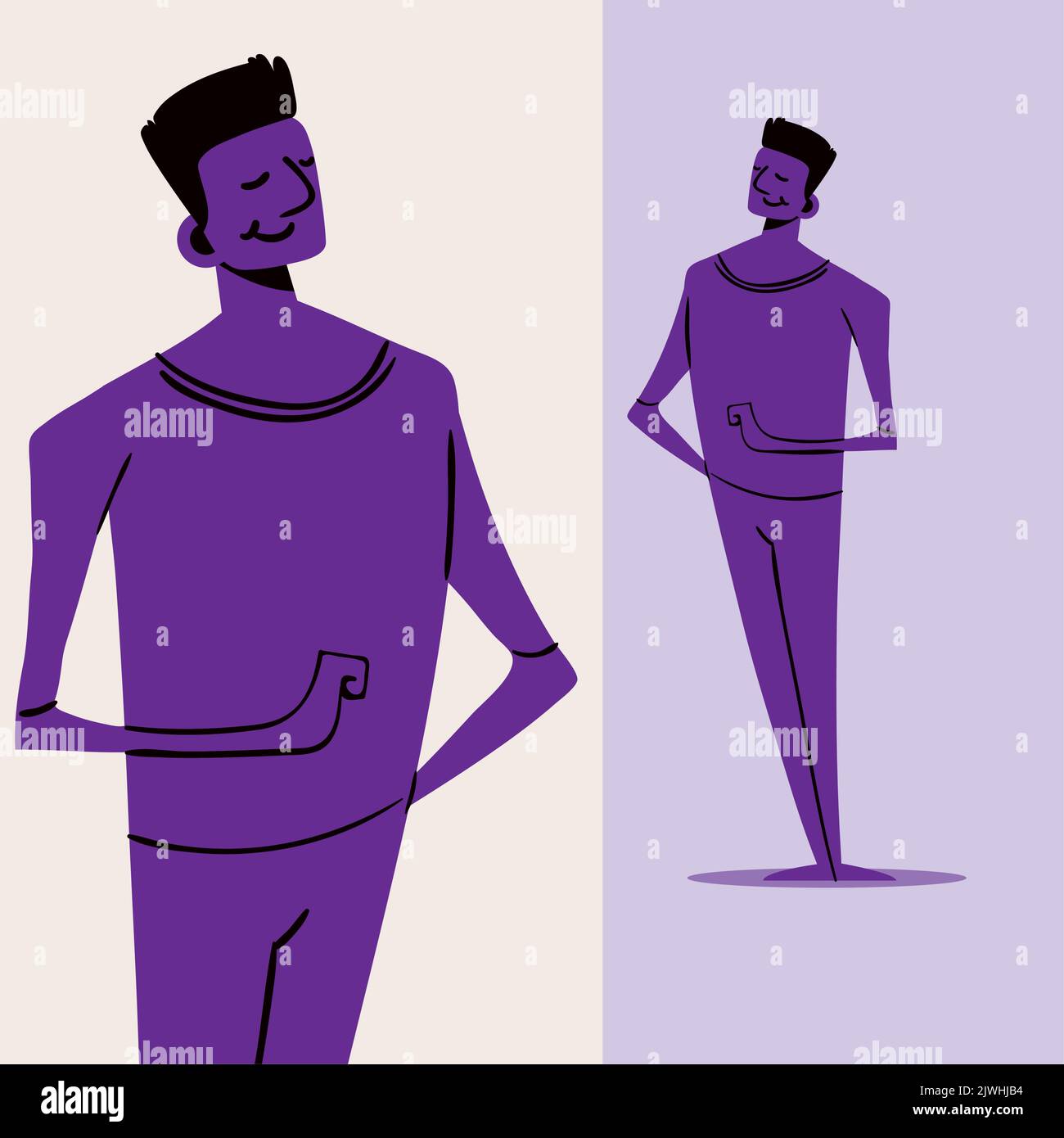 happy men character Stock Vector Image & Art - Alamy