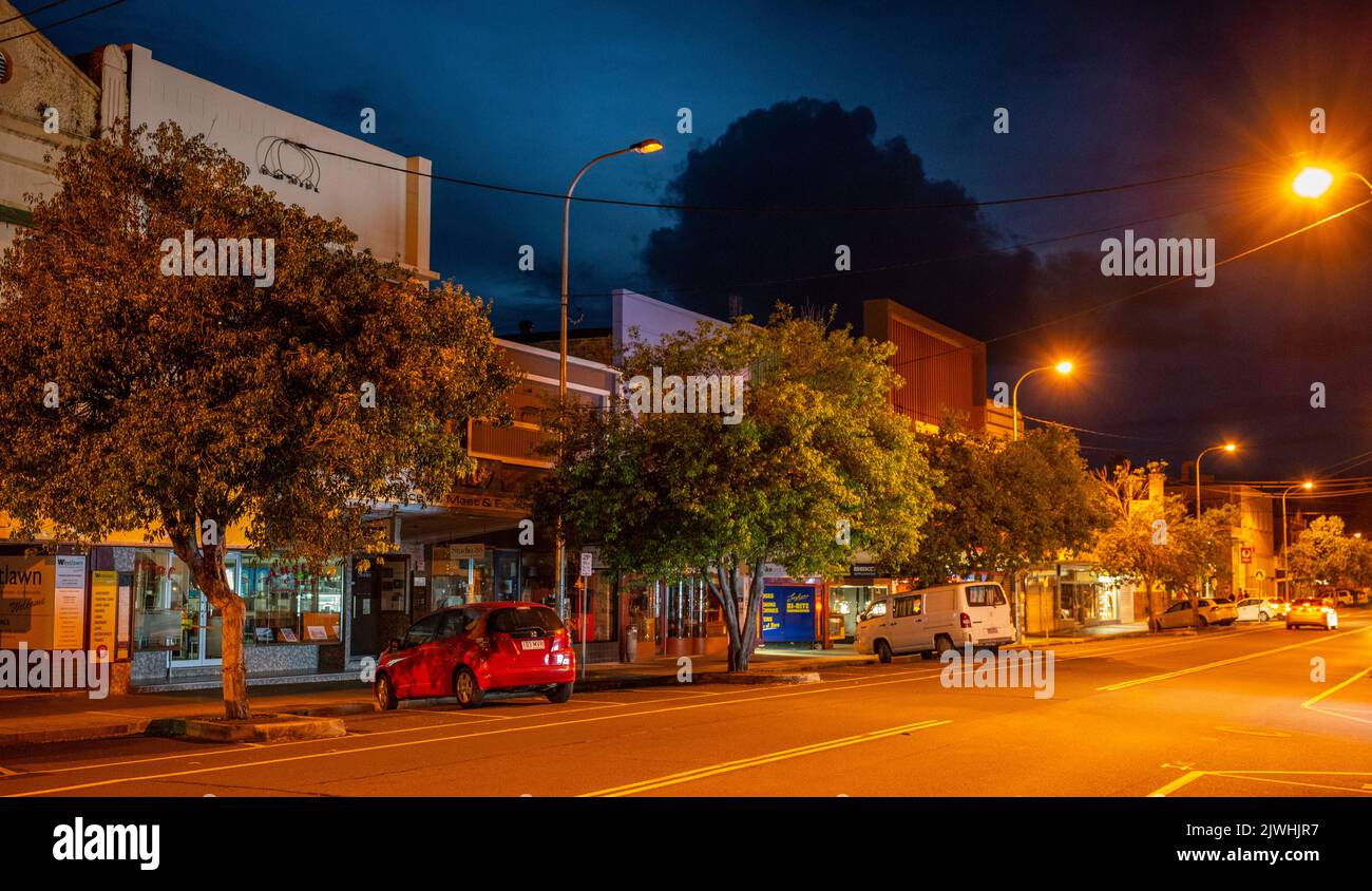 The Main Street of Murwillumbah in northern New South Wales at night ...