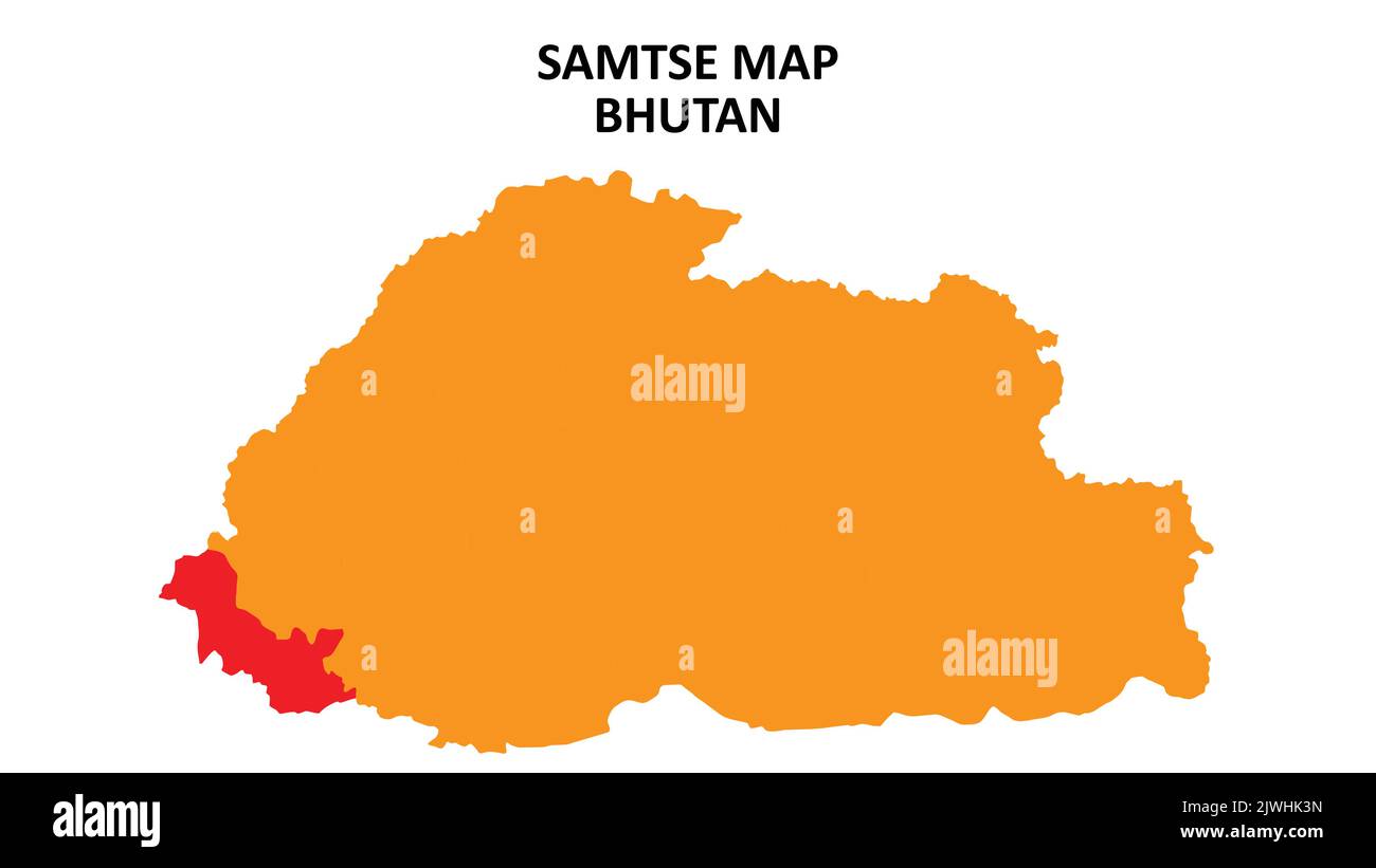 Samtse State and regions map highlighted on Bhutan map Stock Vector ...