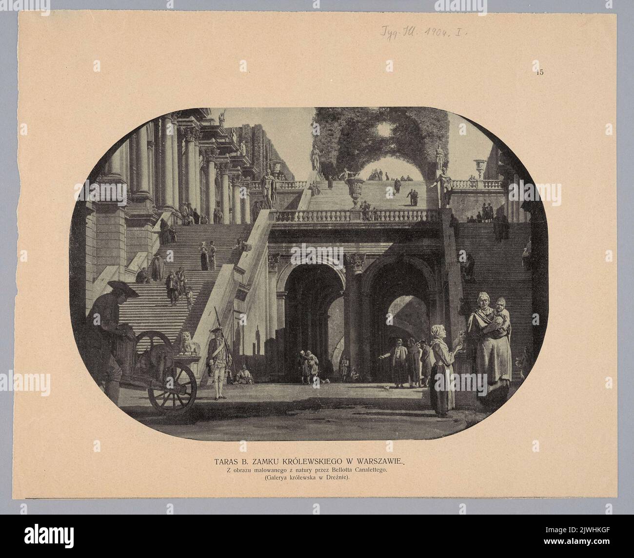 Reproduction of a painting: Bellotto, Bernardo (1721-1780), Terrage of ...