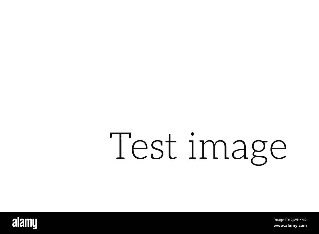 Digitally generated image of test image text over white background ...