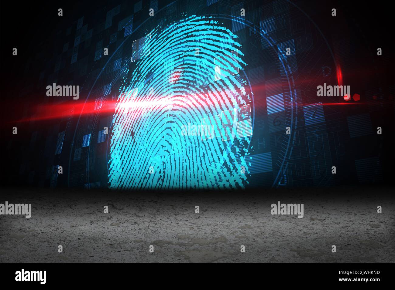 Digitally generated Fingerprint security interface Stock Photo - Alamy