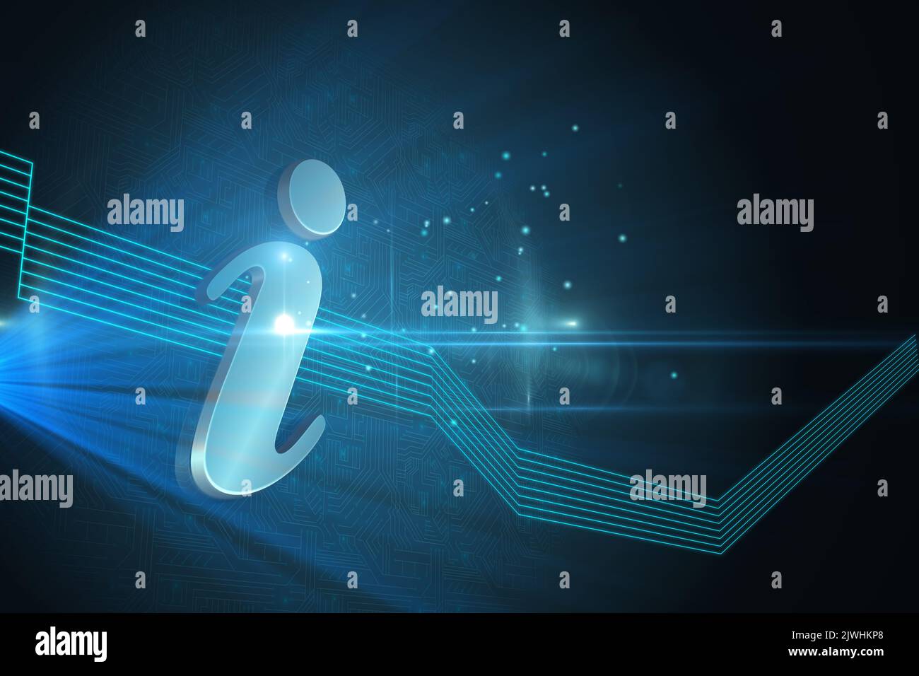 Shiny information icon on black background Stock Photo - Alamy