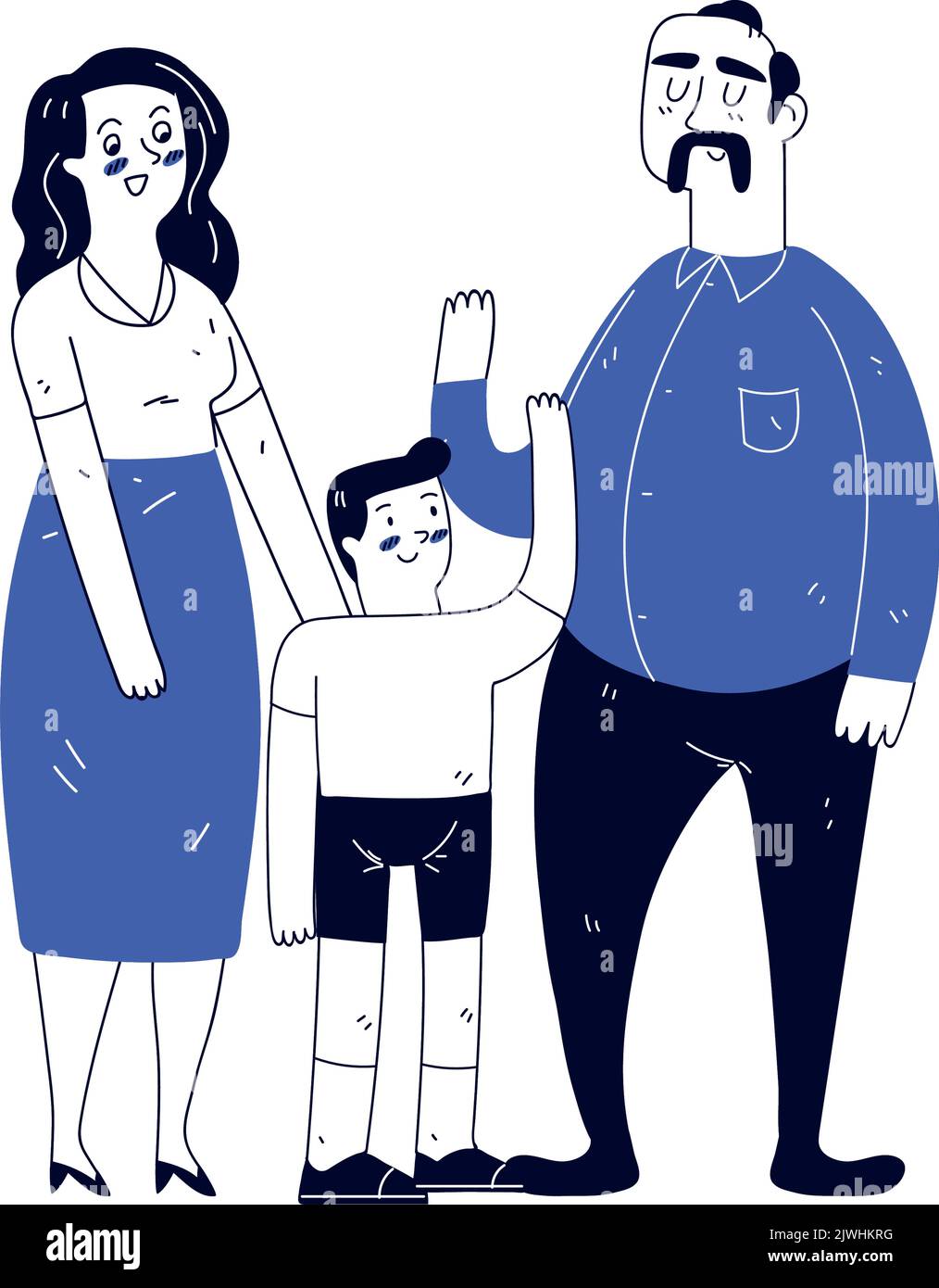 cute family, line art Stock Vector Image & Art - Alamy