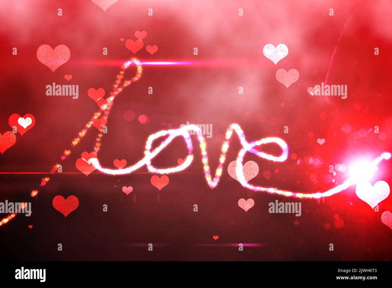 Digitally generated love text background in red Stock Photo - Alamy