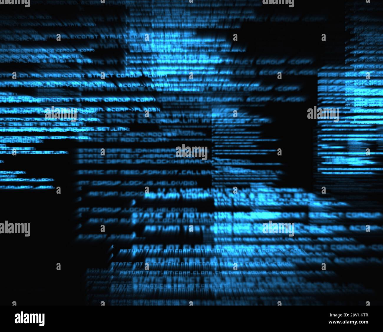 Digitally generated shiny blue coding on black background Stock Photo ...