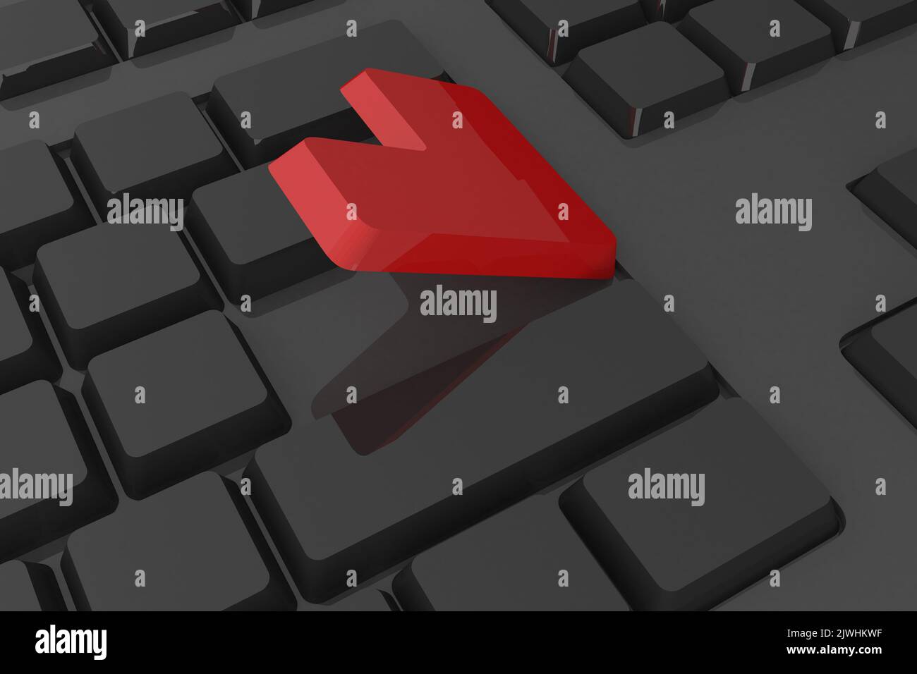Digitally generated red enter button on keyboard Stock Photo - Alamy