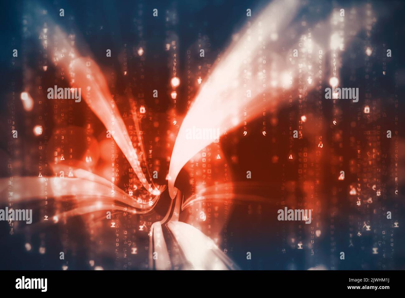 Close-up computer screen showing colorful wallpaper Stock Photo - Alamy