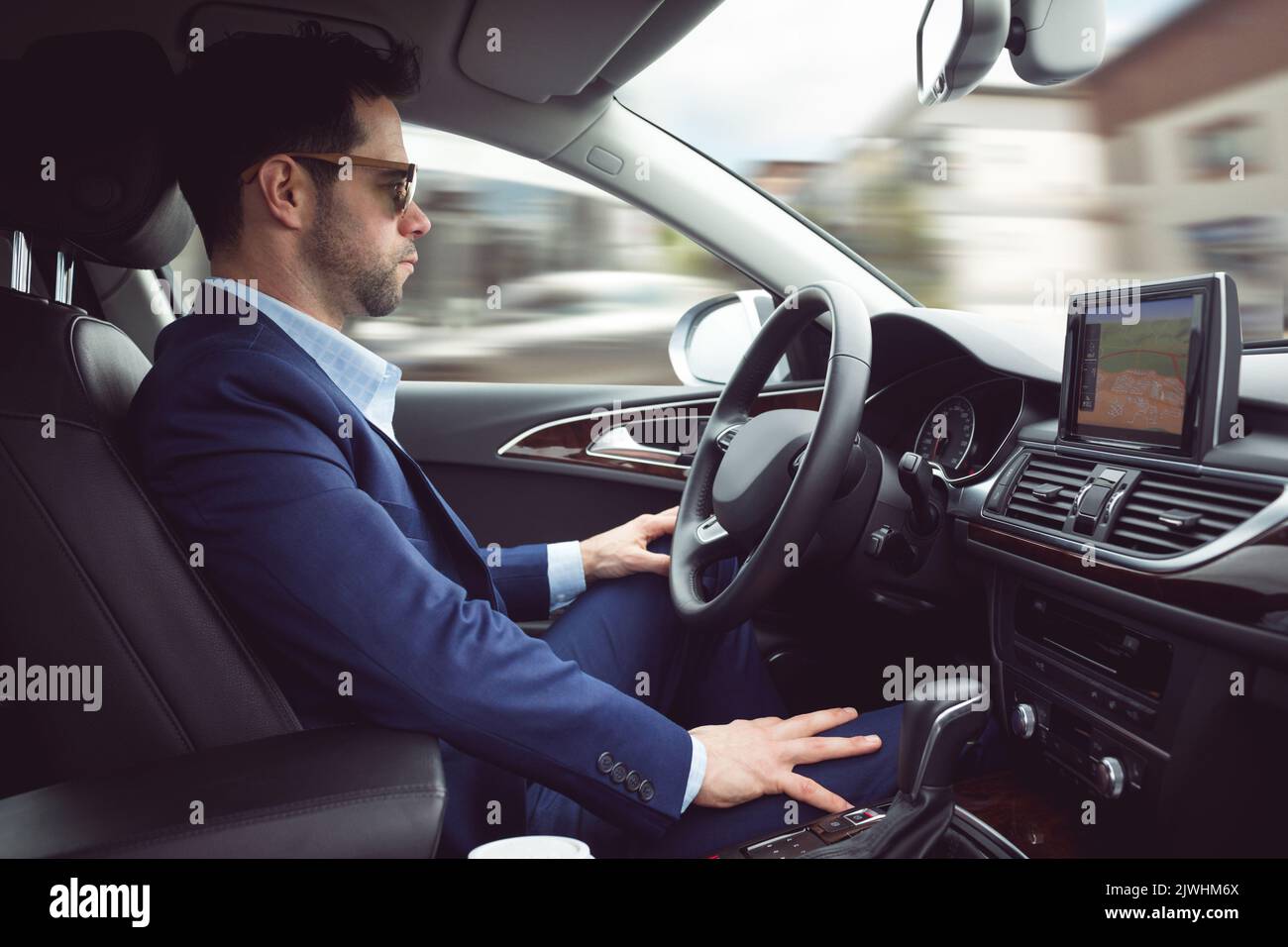 Man drives a car Stock Photo - Alamy