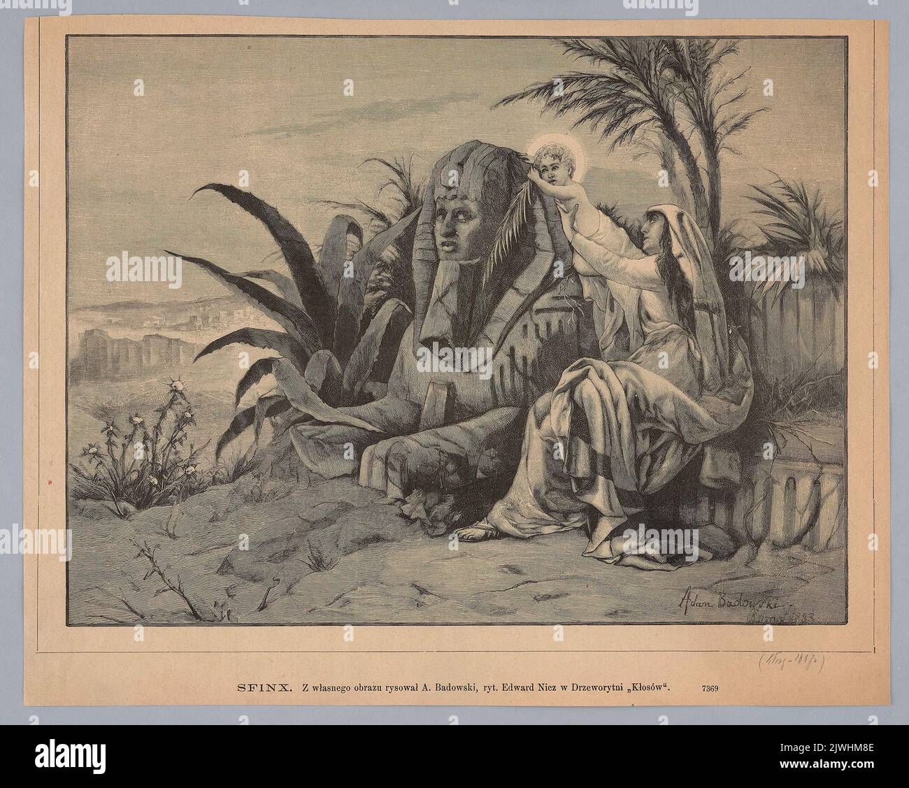 Reproduction of drawing: Badowski, Adam (1857-1903), The Sphinx; from ...