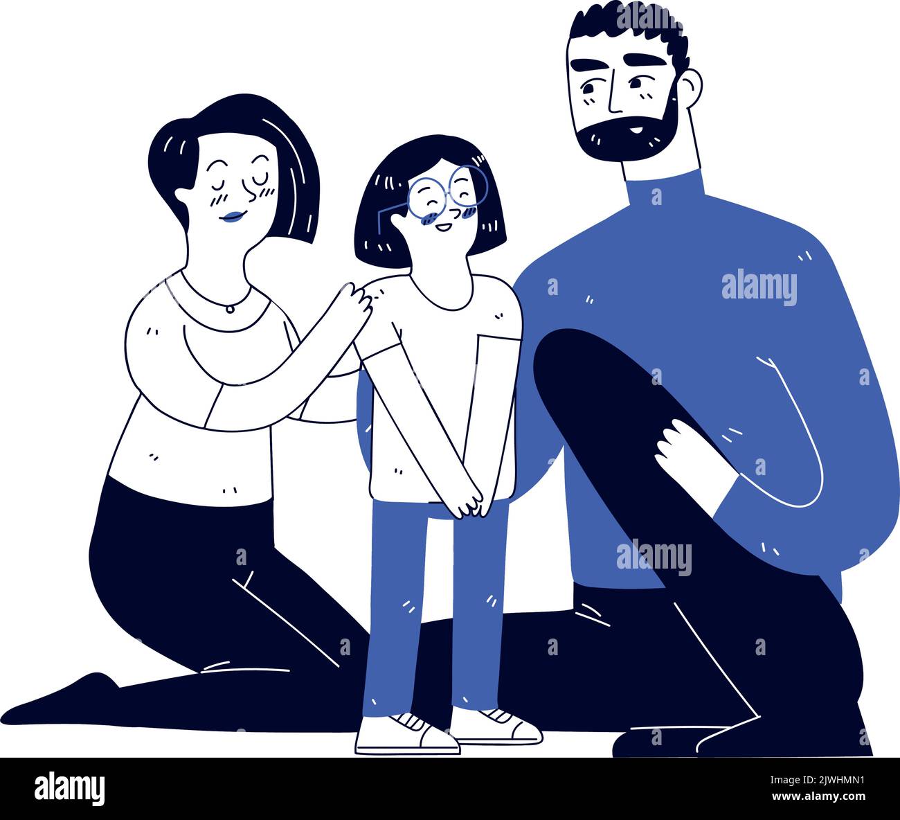 family member together, line art Stock Vector Image & Art - Alamy