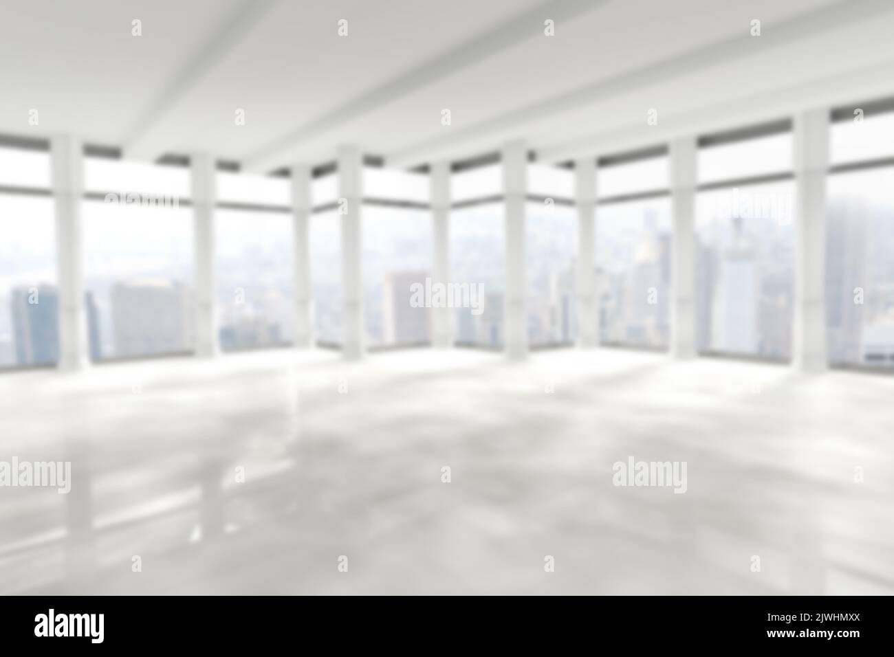 Digitally generated image of empty lobby with pillars Stock Photo - Alamy