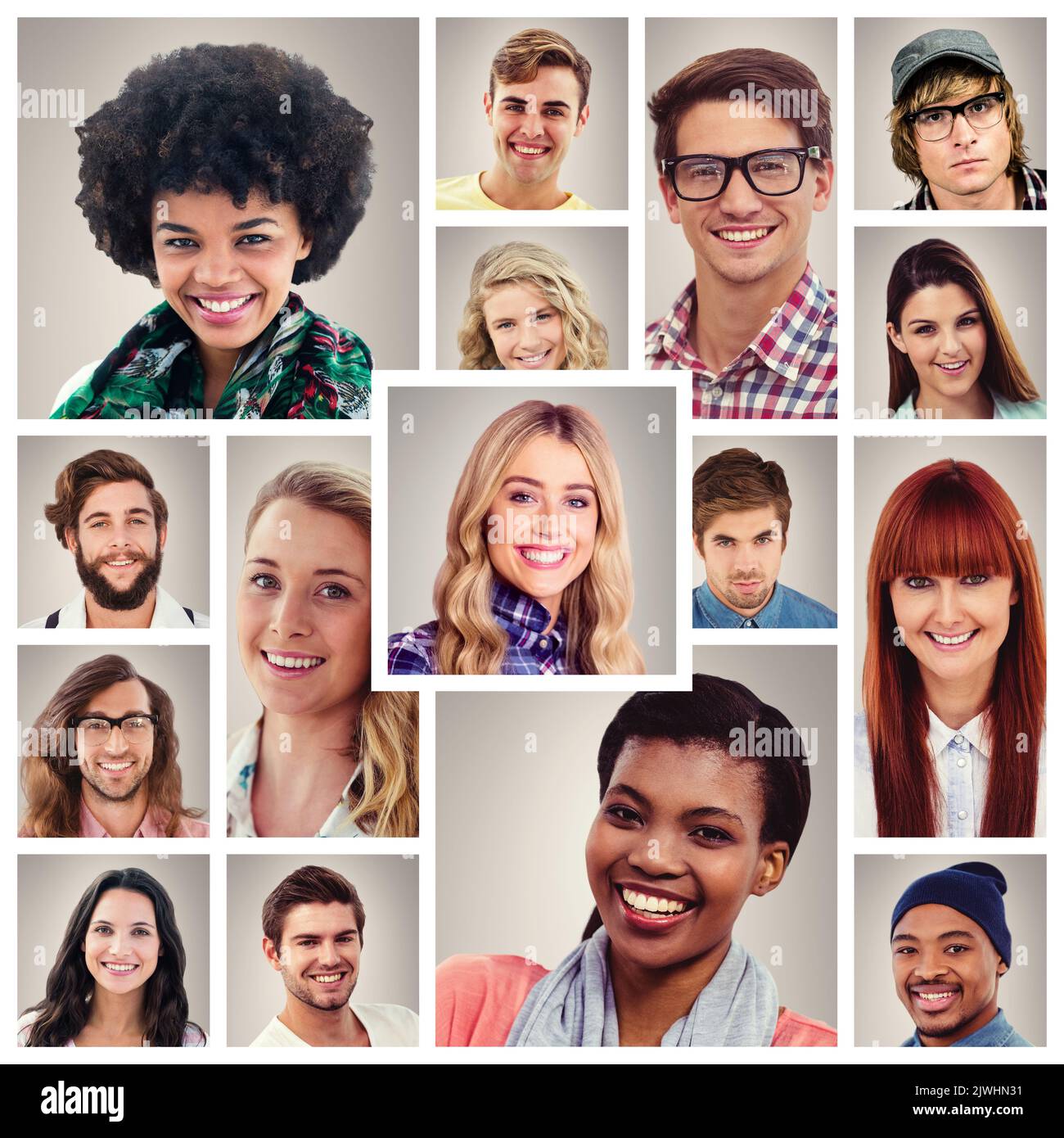 People collage portrait 4x4 Stock Photo - Alamy