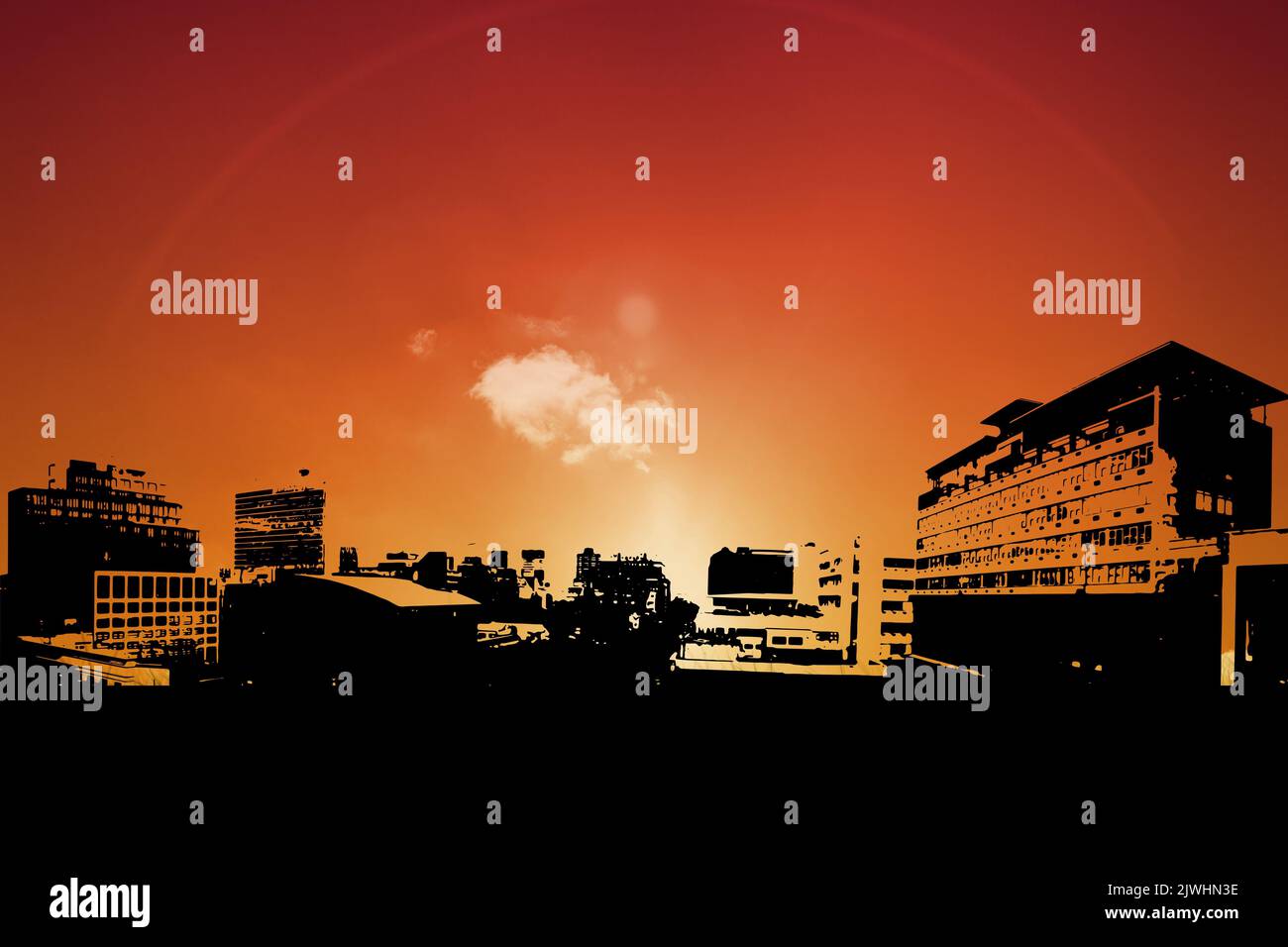 Cityscape stencil design Stock Photo - Alamy