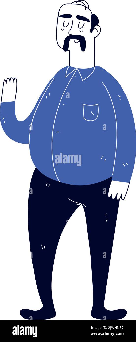 bald man character, line art Stock Vector Image & Art - Alamy