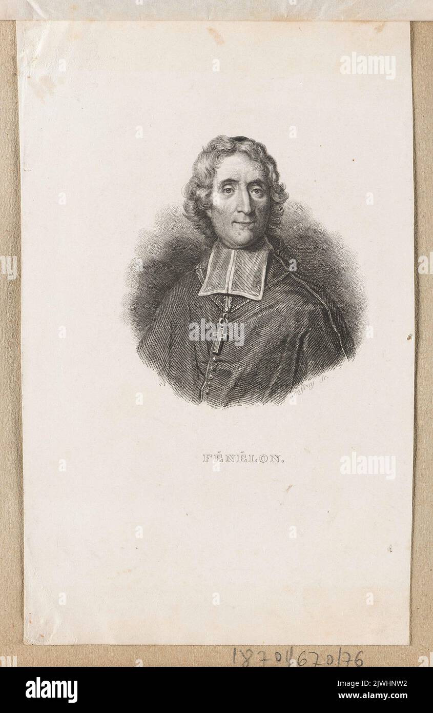 Portrait of François Fénélon, Archbishop of Cambrai. Geoffroy, Michel ...