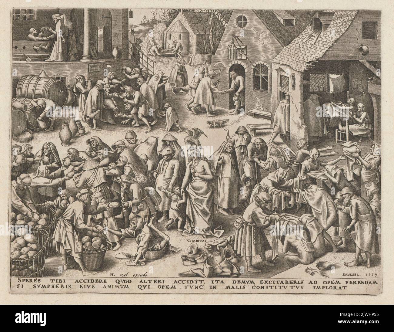 Mercy Caritas, Corporal works of mercy. Galle, Philips (1537-1612 ...