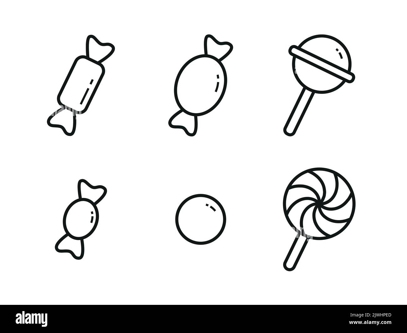 Set of Candy Icons. Sweets for children, pastry shops. Vector ...