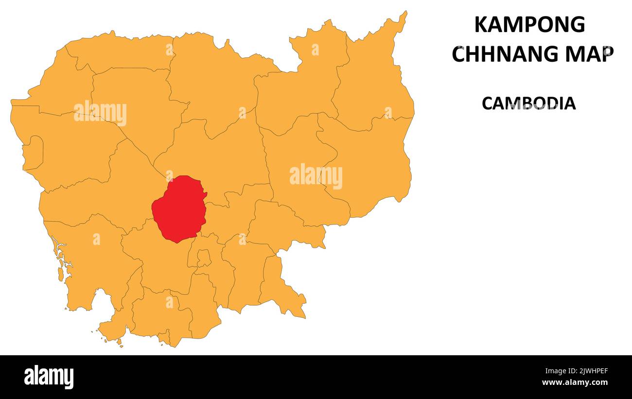 Kampong Chhnang State And Regions Map Highlighted On Cambodia Map Stock Vector Image And Art Alamy