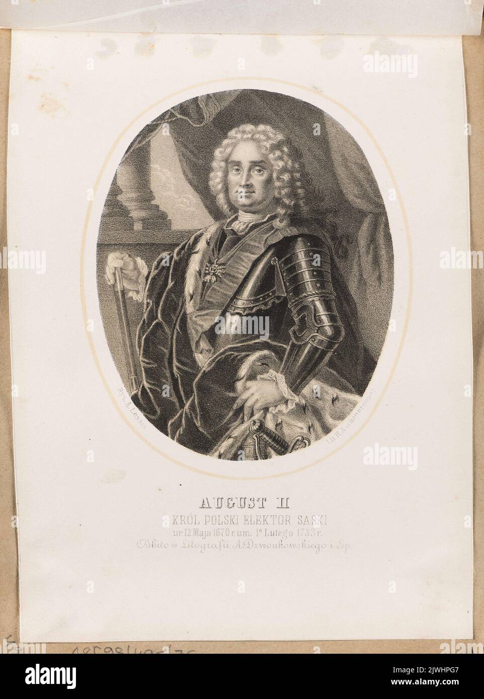 Portrait of Augustus II the strong (Lives of Polish rulers from ...