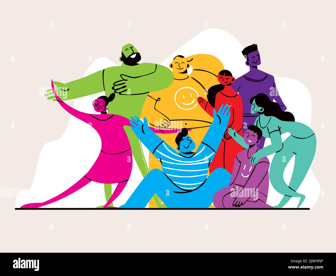 happy group people Stock Vector Image & Art - Alamy