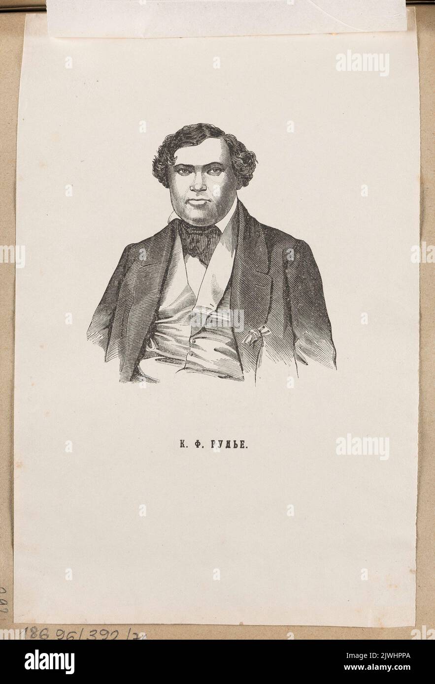 Portrait of K. F. Rude (?). unknown, graphic artist Stock Photo - Alamy