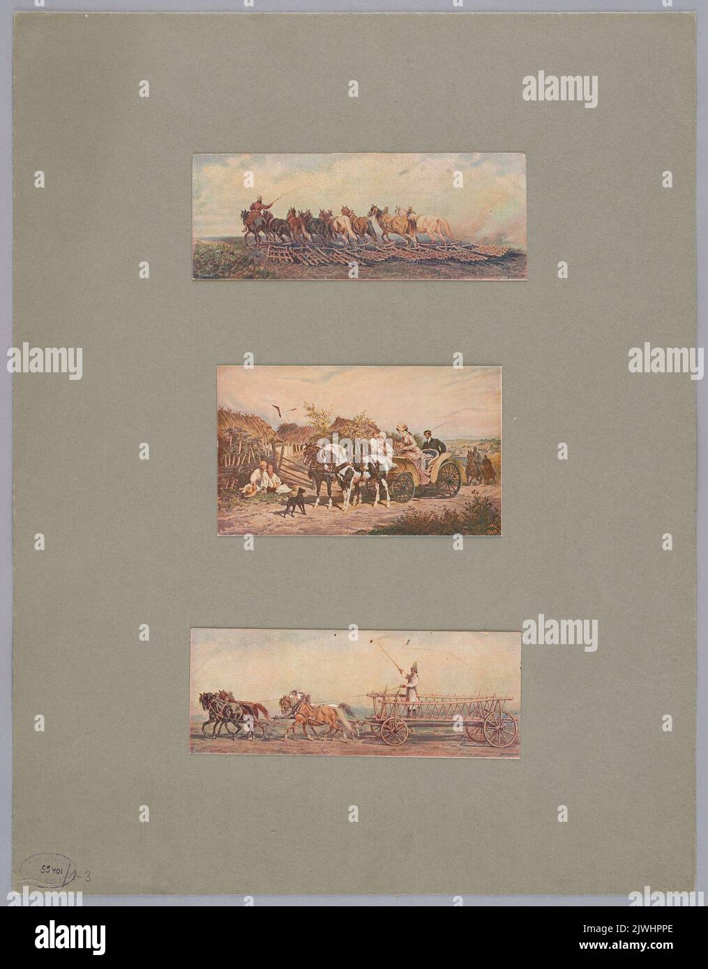 Reproduction of a painting: Juliusz Kossak (1824-1899), three colour ...