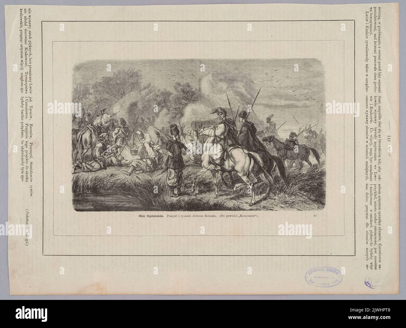 Juliusz Kossak (1824-1899), Haidamaka camp; excerpt from a magazine ...