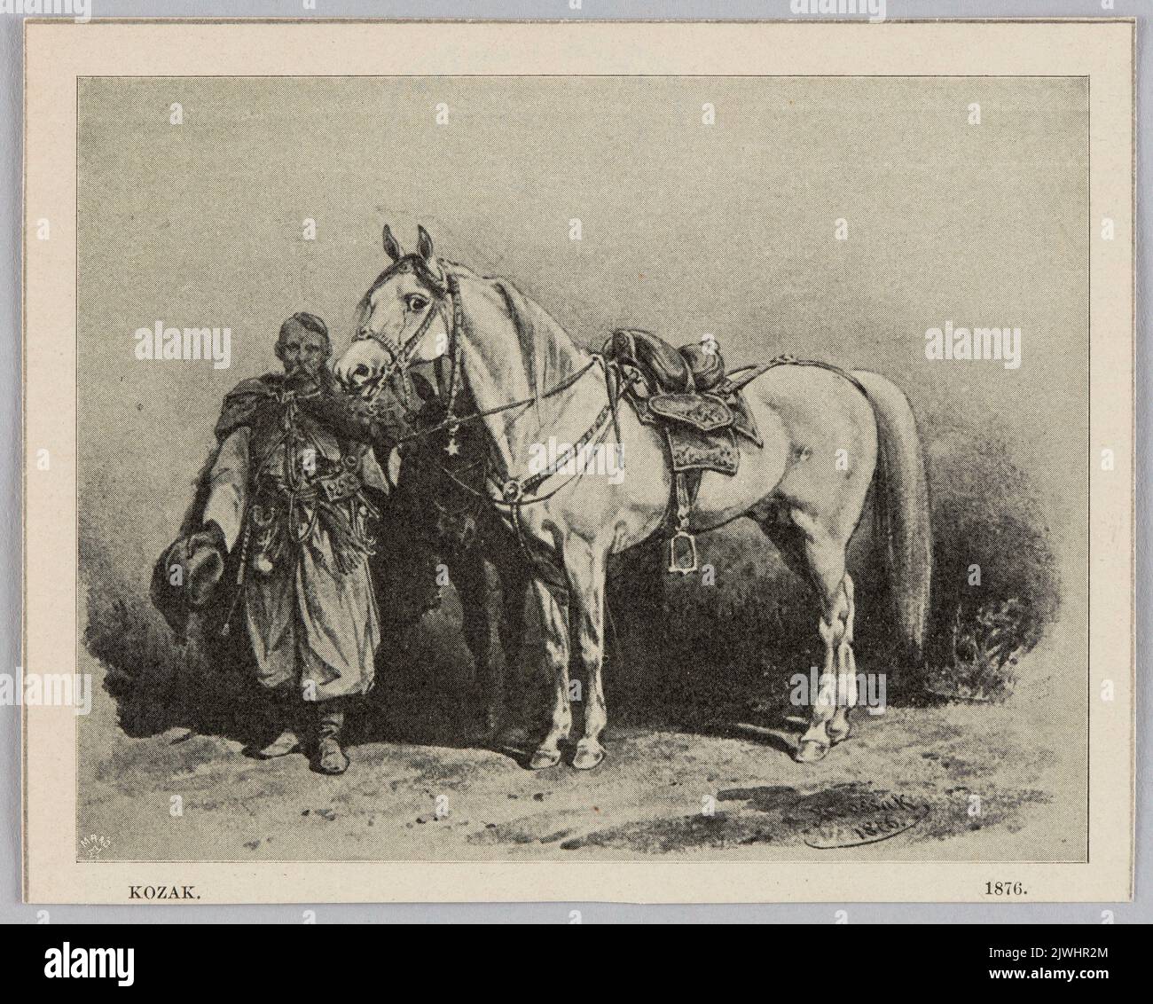 Reproduction of a painting: Juliusz Kossak (1824-1899), Cossack ...