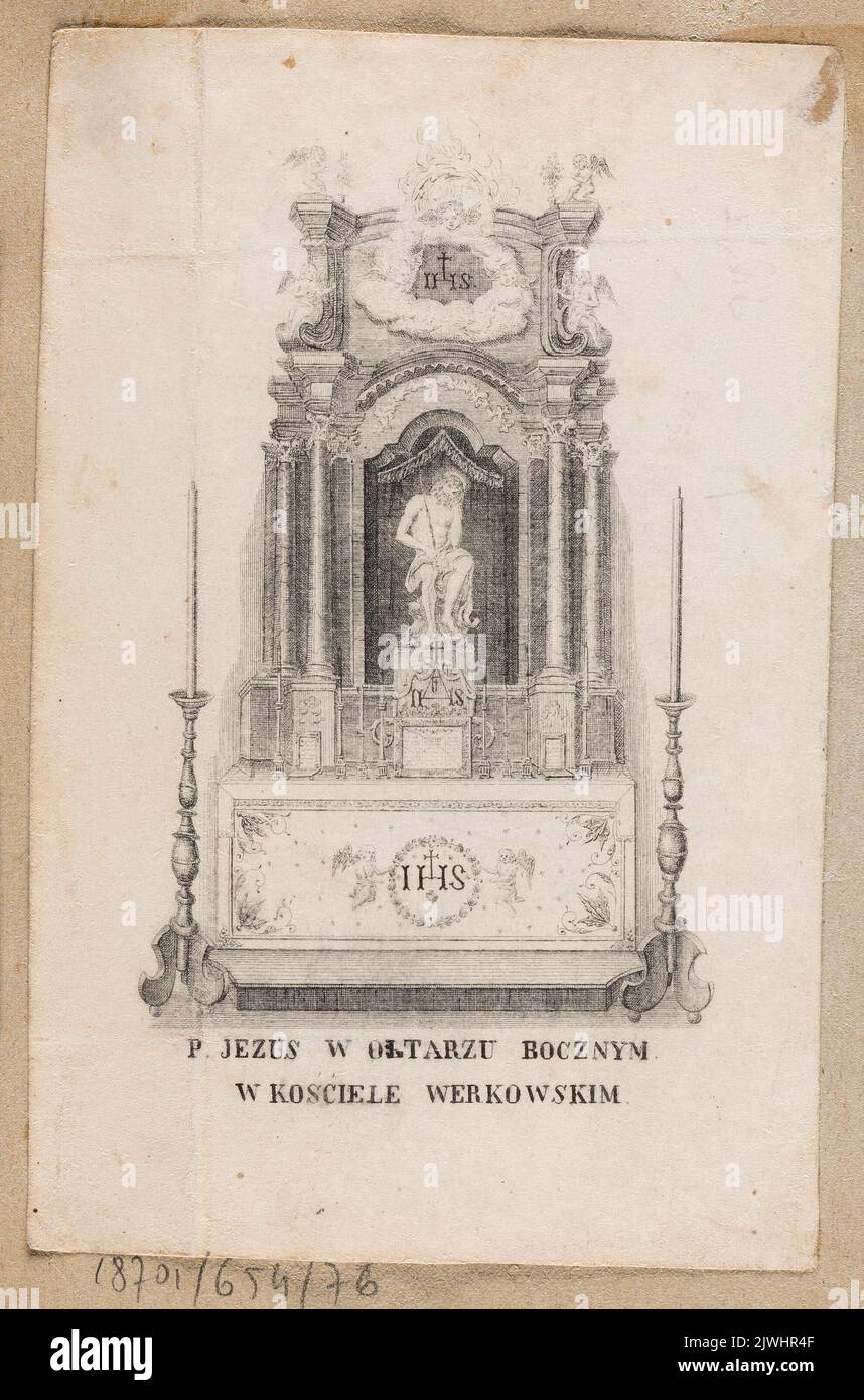 Lord Jesus in a side altar in the church in Werkowo. unknown, graphic ...