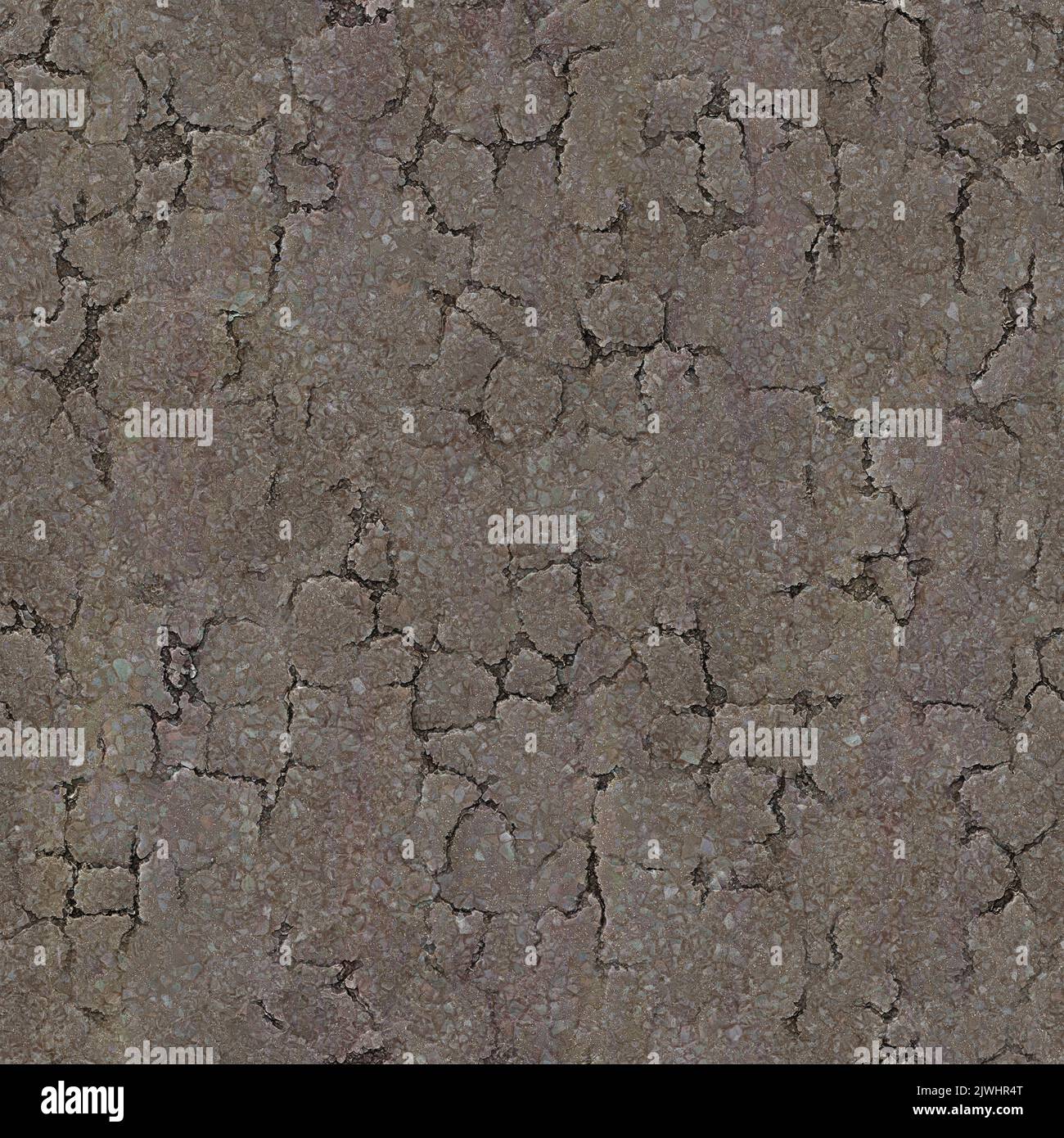 Realistic cracked tarmac ground with gravel stones rendered seamless ...