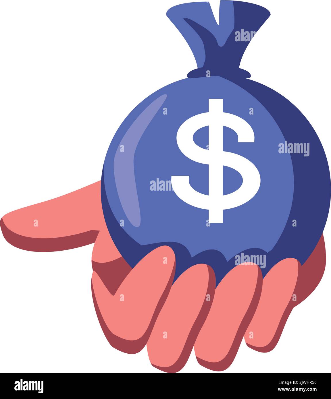 hand holding money bag Stock Vector Image & Art - Alamy