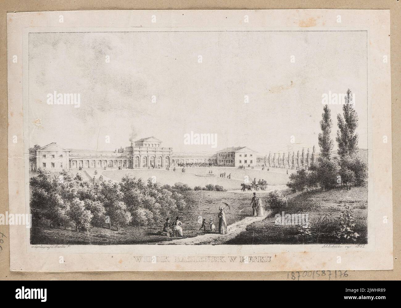 View of Baths in Busko. Bank Polski (Warszawa ; zakład litograficzny ...