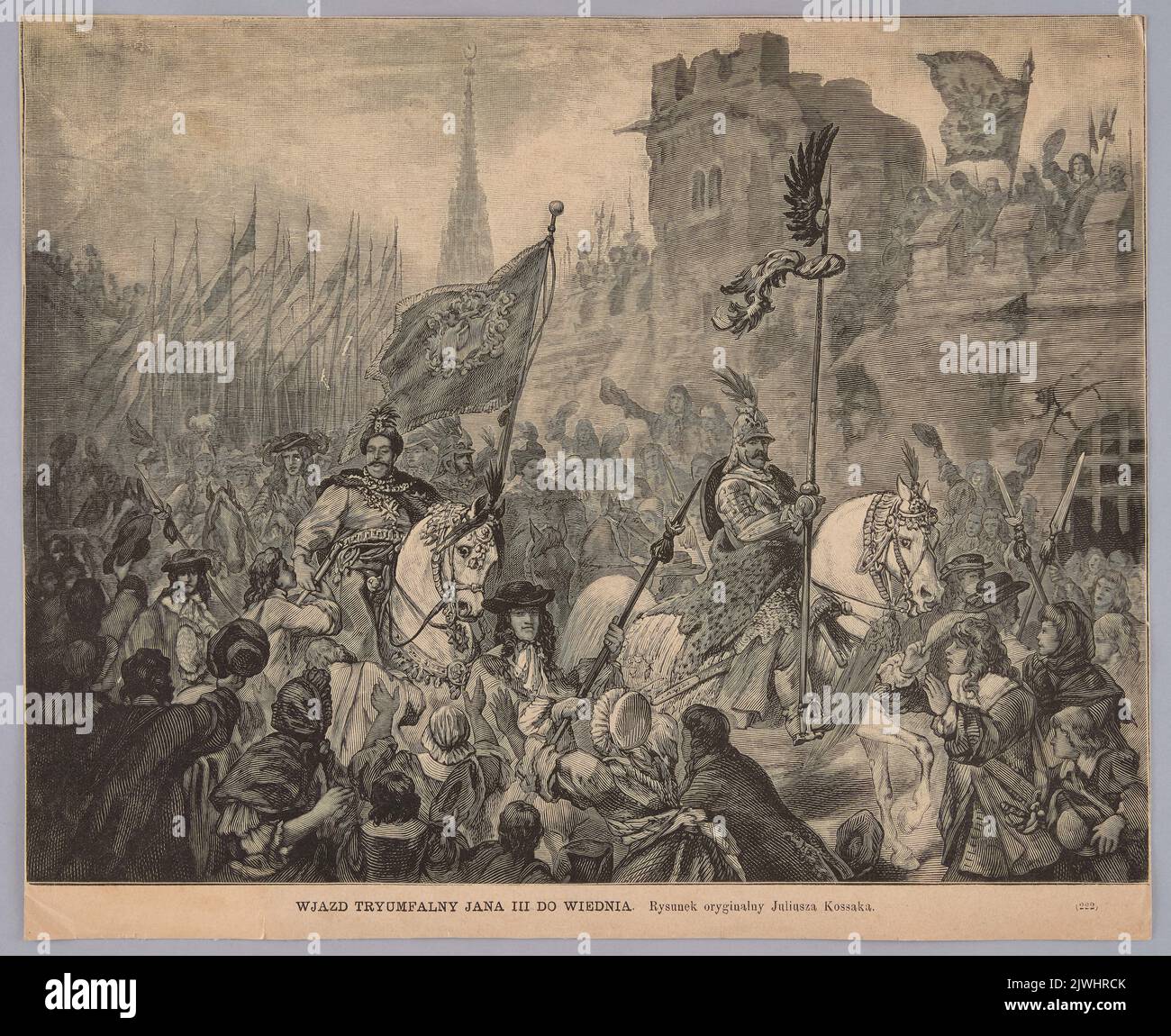 Reproduction of drawing: Juliusz Kossak (1824-1899), Triumphant ...