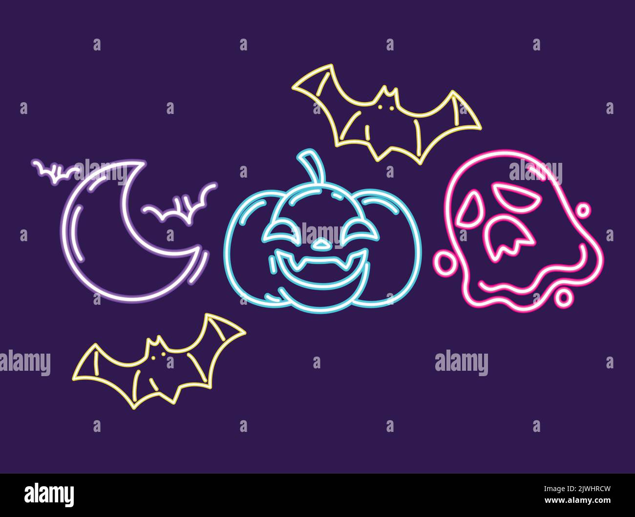 icons set, halloween neon Stock Vector Image & Art - Alamy