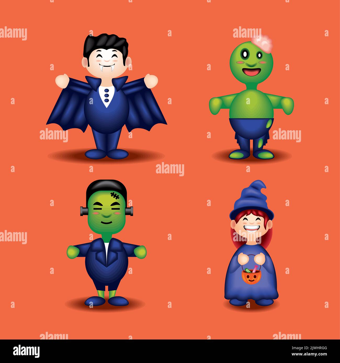Frankenstein halloween cartoon characters hi-res stock photography and ...